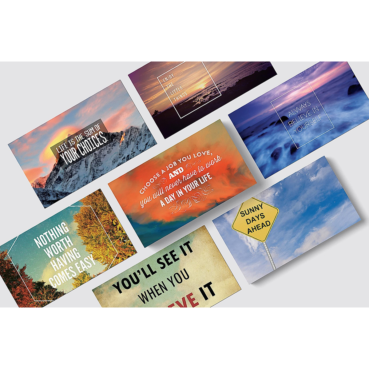 Better Office Products Motivation Inspiration Affirmation Cards, 120 Pack, 2 Each of 60 Unique Assorted Designs, Encouragement Card Deck, 2" x 3.5" (Business Card Size)