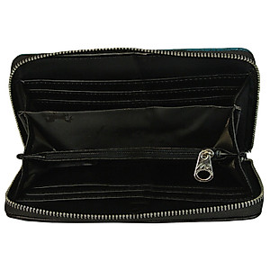 Montana West Ladies Wristlet Wallet 2-in-1 Western Tooled Genuine Leather Zippered Enclosure Coffee