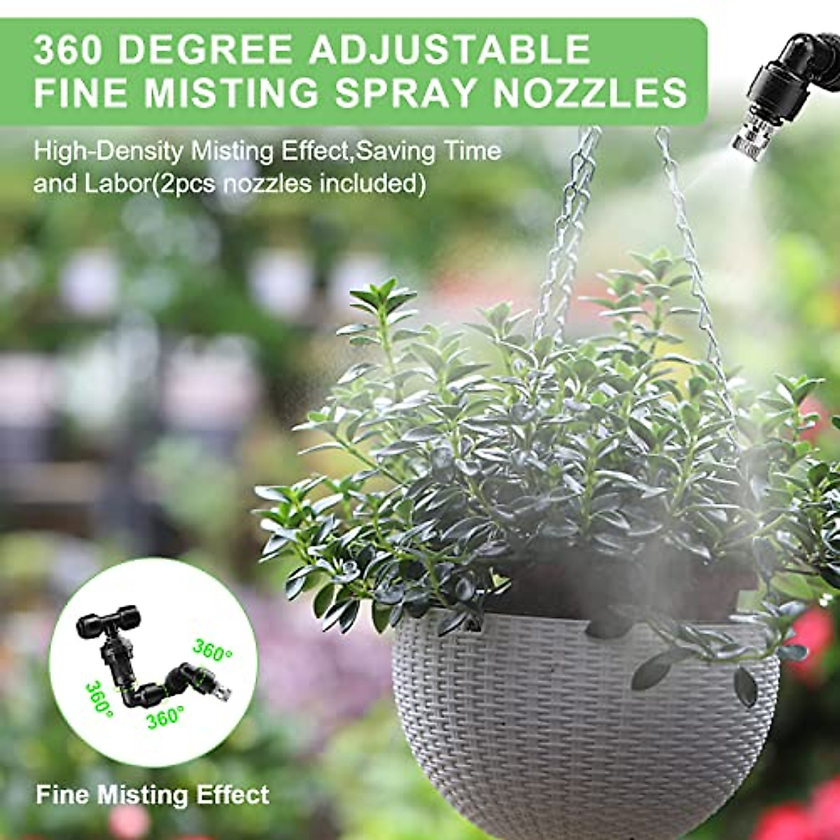 Alldeer Reptile Humidifier, Misting System for Reptile Terrariums, Automatic Reptile Mister with Timer, Adjustable 360° Spray Nozzles, LCD Display, Aluminum Shell, for Chameleon Reptiles