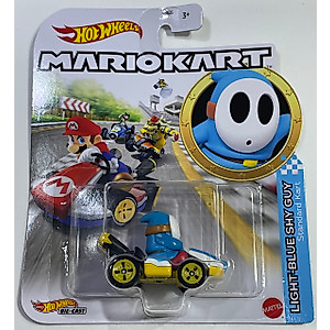 Hot Wheels - Mario Kart - Light-Blue Shy Guy - Standard Kart - 2023 - Mint/NrMint Ships Bubble Wrapped in a Sized Box