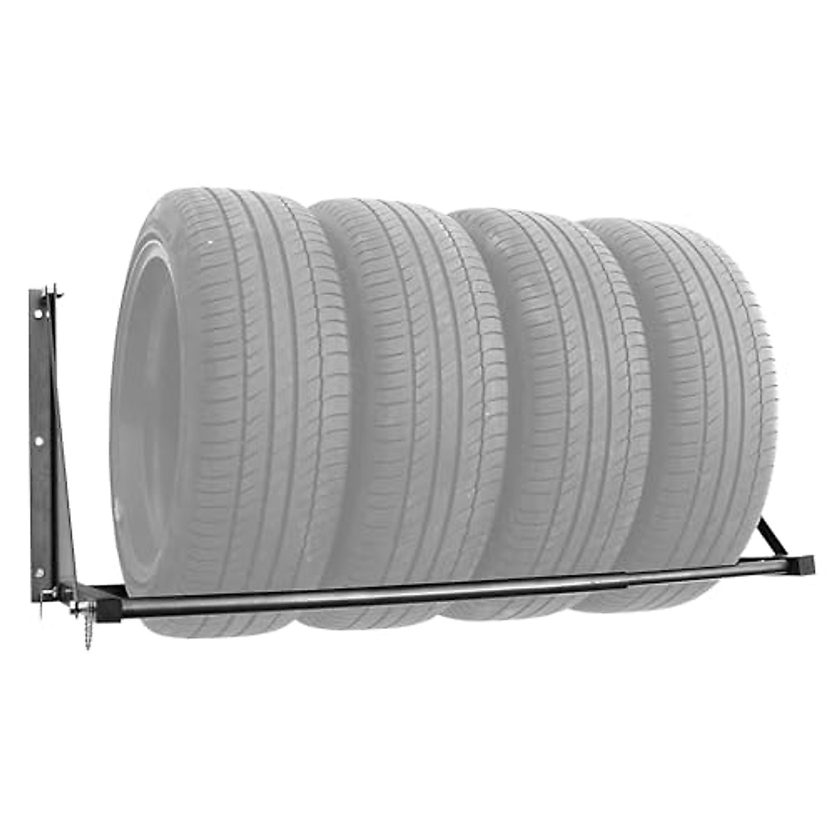 MaxxHaul 70489 Adjustable Wall Mount Folding Tire Storage Adjust From 32 to 48 inches Wide Up To 300 lbs Capacity.