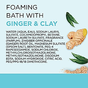 Dr Teal's Foaming Bath with Pure Epsom Salt, Detoxify & Energize with Ginger & Clay, 34 fl oz (Pack of 4) (Packaging May Vary)