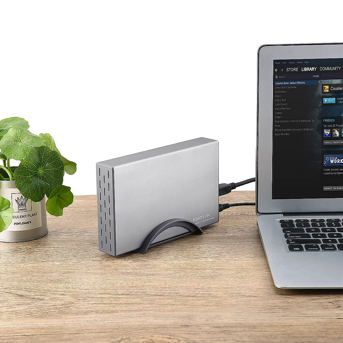 Hard Drive Enclosure RSHTECH USB 3.0 to SATA Aluminum External Hard Drive Dock Case for 3.5 inch HDD SSD up to 16TB Drives, Support UASP (RSH-339)