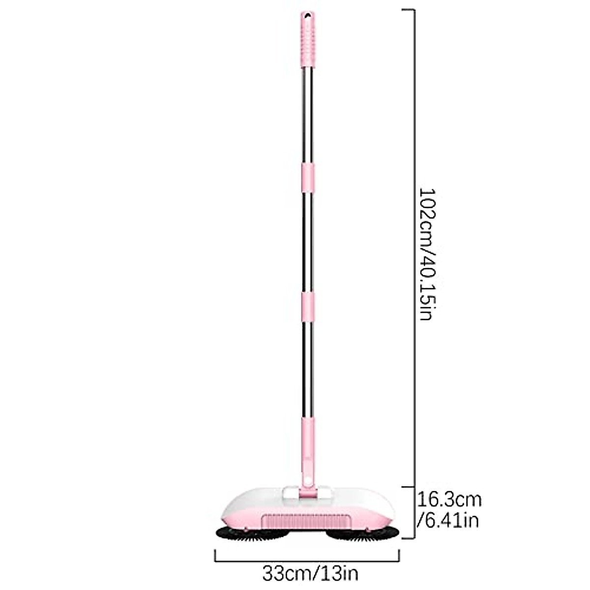 3 in 1 Floor & Carpet Sweeper Hand Push Sweeper Household Quiet Carpet Sweeper Upgraded Powerful Cordless Vacuum Cleaner and Mop forHouse,Office,Kitchen,Carpet (Pink)