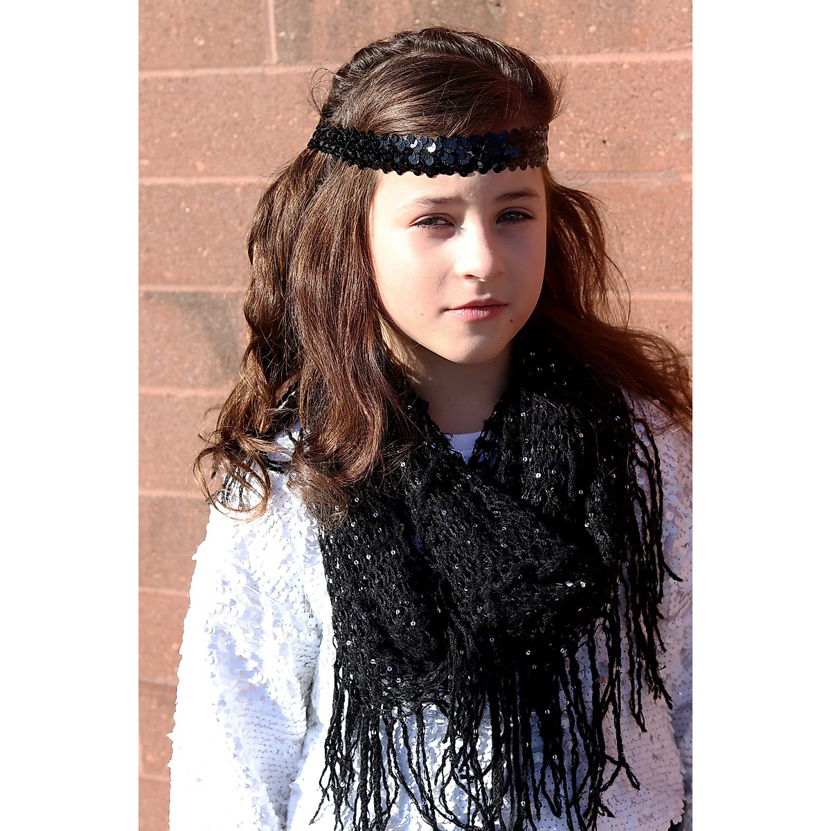 12 Sequin Headbands U PICK (Available in LOTS of COLORS) Elastic Stretch Sparkly Fashion Headband for Teens Girls Women Softball Pack Volleyball Basketball Dance Set Sports Teams Store By Kenz