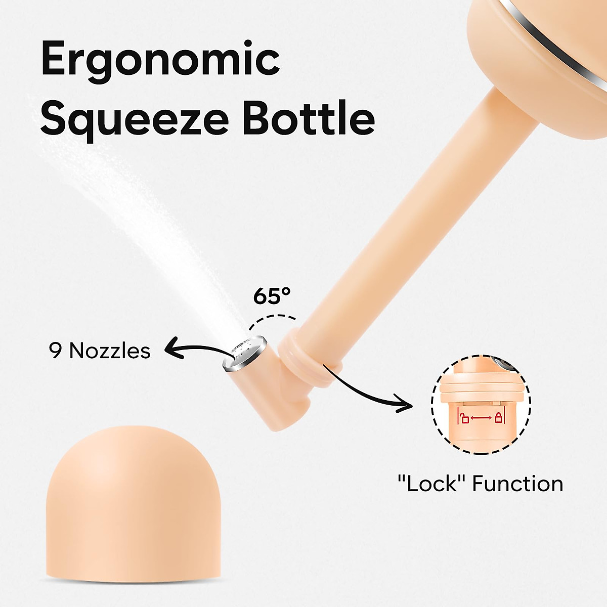 Easy@Home Portable Travel Bidet: Peri Bottle for Postpartum Care - Handheld Sprayer Kit with 380mL (12.8 oz) Large Capacity Bottle - Personal Hygiene Water Spray for Women & Men | EPB-01 Brown