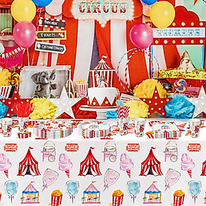 HIPVVILD Circus Theme Party Decorations Tableware, Carnival Party Supplies, Plate, Cup, Napkin, Tablecloth, Cutlery, Straw, Circus Carnival Theme Party Decorations For Birthday Baby Shower | Serve 24