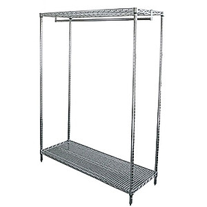 Omega 14" Deep x 72" Wide x 63" High 2 Tier Stationary Chrome Garment Rack