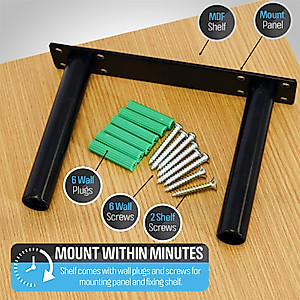 ASAB MDF Floating Corner Shaped Size Wood Wall Shelving Unit-Oak, Standard