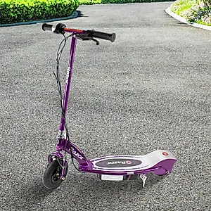 Razor Kids Ride On 24 Volt Motorized Rechargeable Electric Scooter Toy with Brakes and Pneumatic Tires for Kids Ages 8 and Up, Purple