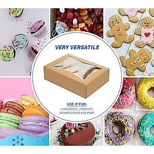 FATRE FOODS (15 Pack) Cake Boxes with Cake Boards INCLUDED – Easy-Assembly, 14 x 10 x 4 Inch, Dessert Boxes with Window, Stickers – Store & Sell Cakes, Cupcakes, Muffins, & Donuts in Bakery Boxes