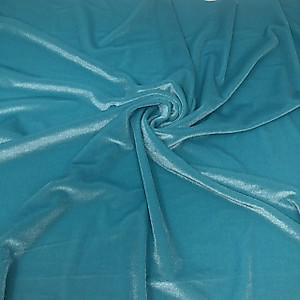 Stretch Velvet Solid by Elotex International Fabric (Turquoise Aqua)