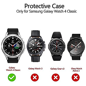 [4+4 Pack] BHARVEST for Samsung Galaxy Watch 4 Classic 46mm Screen Protector and Case, 4 Packs Flexible TPU Frame Cover with 4 Sets Tempered Glass Protective Film for Galaxy Watch 4 Classic 46mm
