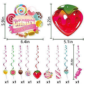 Candy Hanging Swirls, Candy Themed Party Banner, Candy Birthday Party Decorations, Candy Baby Shower Decor, Candy Themed Party Decorations for Classroom, 11Pcs