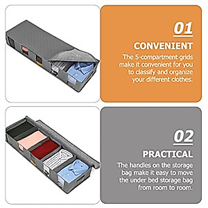 Clothes Organizer Under Bed Storage Bin Stackable Underbed Organizer Dividing Closet Clothes Containers Large Capacity Holder Box For Quilt Clothes Shoes Closet Storage