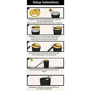Mouse Trap - Bucket Mouse Traps,Automatic Reset Flip and Slide Bucket Lid Mouse Trap |Humane or Lethal|Reusable|Auto Reset | Indoor Outdoor|5 Gallon Bucket Compatible|3 Pack