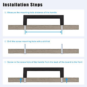 KNOBWELL 30 Pack 7-9/16" Black Cabinet Pulls, Modern Dresser Drawer Handles Matte Black, 8" Overall Length Kitchen Cupboard Handles