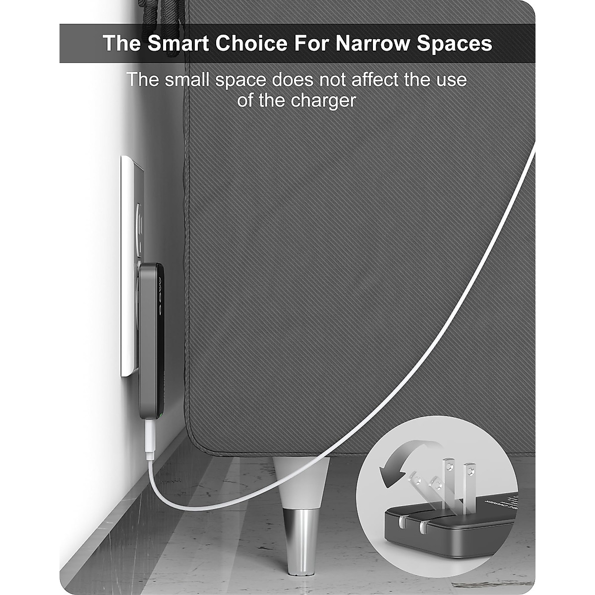 POANES 65W GaN USB C Charger, 3 Port Flat USB Wall Charger with USB C and USB A, Ultra-Slim GaN Charger PD3.0&PPS, Foldable Plug for Travel for MacBook, Laptops, Tablets, iPhone 15, Samsung