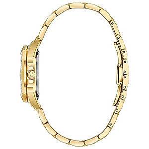 Bulova Ladies' Marine Star Diamond Gold Tone Stainless Steel 3-Hand Quartz Watch, White Mother-of-Pearl Dial and Sapphire Crystal Style: 98R235