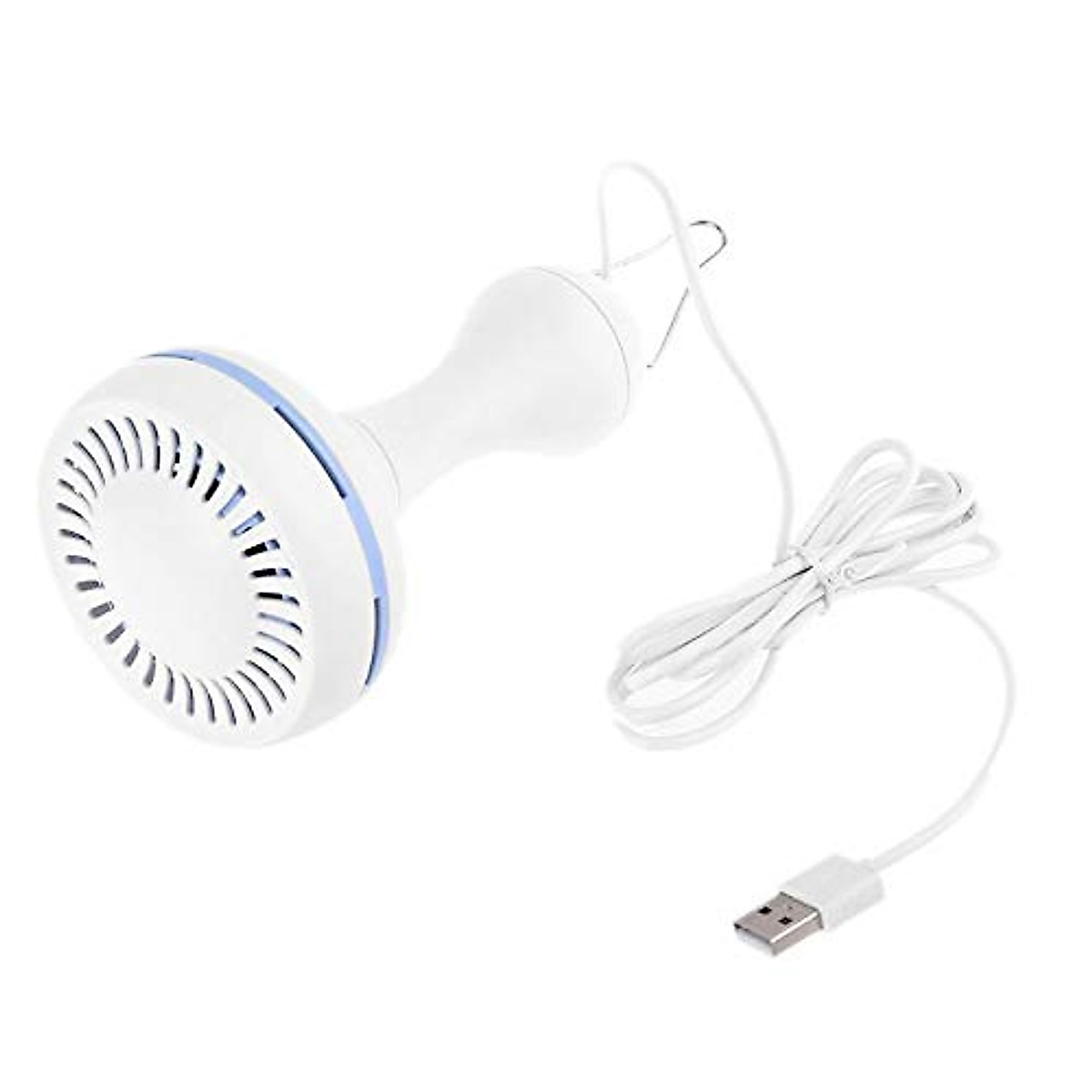VizGiz Small USB Ceiling Fan DC 5V Hanging Fans for Power Bank Indoor Outdoor RV Bed Room Desk Boat Coop Travel Tent Canopy Cubicle Little Mini Portable 6 Detachable Blades Air Cooler Circulator