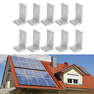 10Pcs Solar Mount L Foot Aluminum Alloy Panel Bracket, Windproof Waterproof Shockproof Glossy Finish, for Roof PV System
