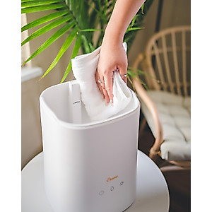 Crane Diffuser and Top Fill Ultrasonic Air Humidifiers for Bedroom and Office, 1.2 Gallon Cool Mist Humidifier for Large Room and Home, No Humidifier Filters Needed, White