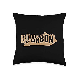 Kentucky Bourbon Whiskey Gift design Kentucky State Bourbon Whiskey Drinking Graphic Throw Pillow, 16x16, Multicolor