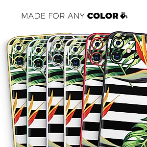 Design Skinz Vivid Tropical Stripe Floral v1 - DesignSkinz Protective Vinyl Decal Wrap Skin Cover Compatible with The Apple iPhone 7 (Full-Body, Screen Trim & Back Glass Skin)