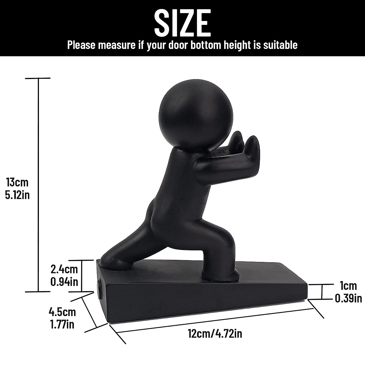 Cute Door Stopper, 2 Pack Door Stop, Flexible and Effective to Keep Your Door Open, White+Black (Patented)