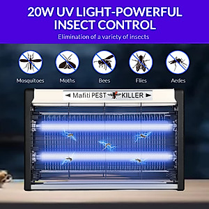 mafiti Bug Zapper Fly Traps Indoor Electric Mosquito Zapper Fly Killer Gnats Fruit Trap for Home Restaurants Kitchen Garden with 2 Replacement Bulbs Black