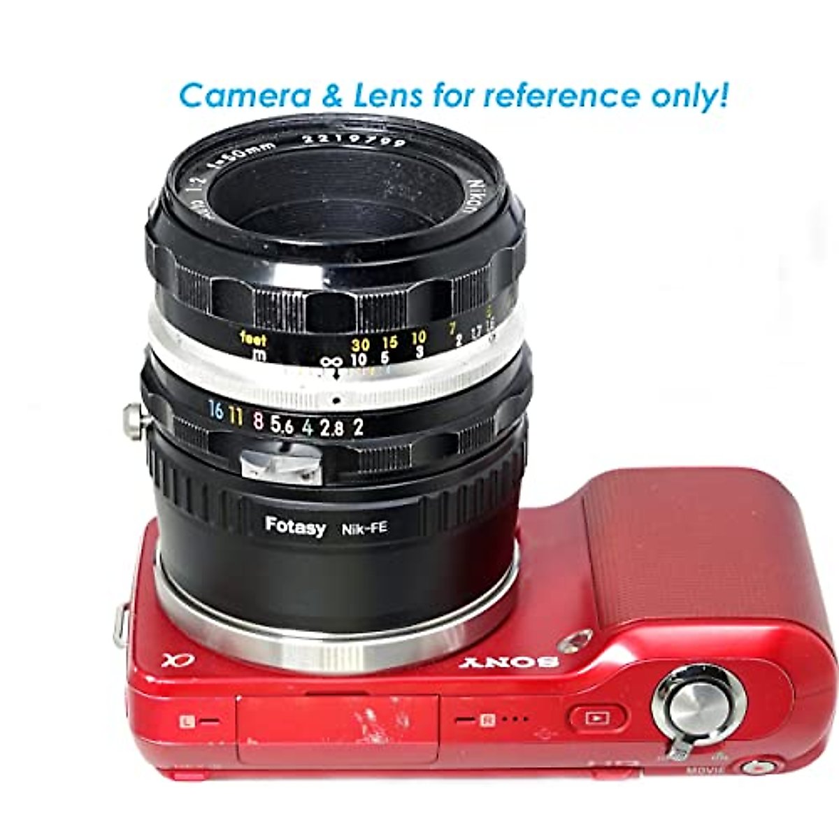 Fotasy Manual F Mount Lens to E-Mount Adapter, NK E Mount Adapter, Compatible with Nikon F Lens Sony a7 a7R a7s II III IV a9 a7c Alpha 1 a6600 a6500 a6400 a6300 a6100 a6000 a5100 a5000 a3500 ZV-E10