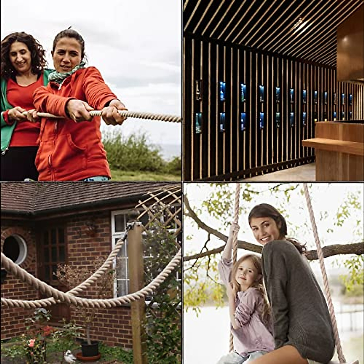 Twisted Cotton Rope (3/4 in x 50 ft) Natural Thick Rope for Crafts, Railings, Hammock, Decorating (Brown)