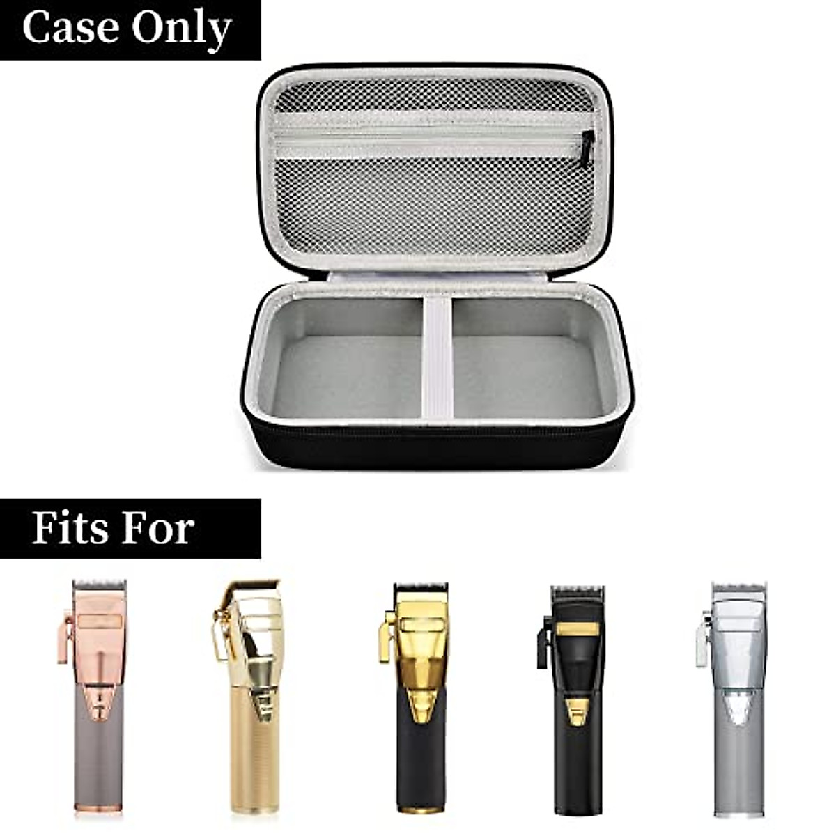 Case Compatible with Barberology MetalFX Series CLIPPER, Travel Carrying Storage Box for Ufree/for Limural PRO/for NOVAH Grooming/for SUPRENT with Mesh Pocket for Blade Cover, Brush (Bag Only)