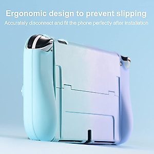 UYIYE Case for Nintendo Switch OLED 2021, [Gradient series] TPU Grip Protective Cover Accessories Compatible with Nintendo Switch OLED 7 Inch and Joy-Con Controller (blue-violet)