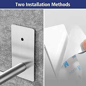 Taozun Self Adhesive 16-Inch Towel Holder Bathroom Double Towel Bar SUS304 Stainless Steel Towel Rail Stick On Wall