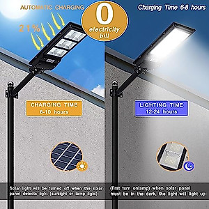 DHrtara Solar Outdoor Lights, 600W LED Street Lights, IP67 Waterproof Security Flood Light, Dusk to Dawn with Motion Sensor & Remote Control for Courtyard Road,Exterior Wall, Patio, Yard, Deck, Garden