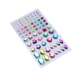 VILLCASE Flatback Rhinestone Sticker Scrapbook Stickers Gems Flatback Stickers Craft Jewels Stickers Rave Accessories Nail gems self Adhesive Diamond Stickers for Kids Crystal Child Account