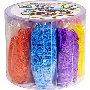 Cra Z Art Cra-Z-Loom Ultimate Tub 8000 Latex Free Rubber Bands and 100 “S” Clips for Making Crafts in Bold and Bright Colors, multi