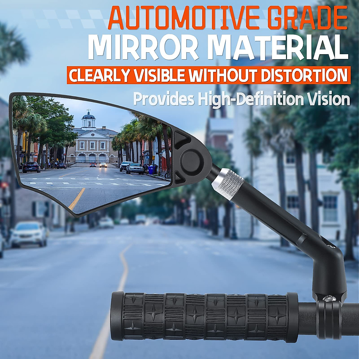 WEST BIKING Anti-Glare Handlebar Bike Mirror - Bike Rear View Mirror With Retractable & 360 ° Adjustable Lens, Foldable Bicycle Mirror For 20-23mm Handlebar (2PCS)