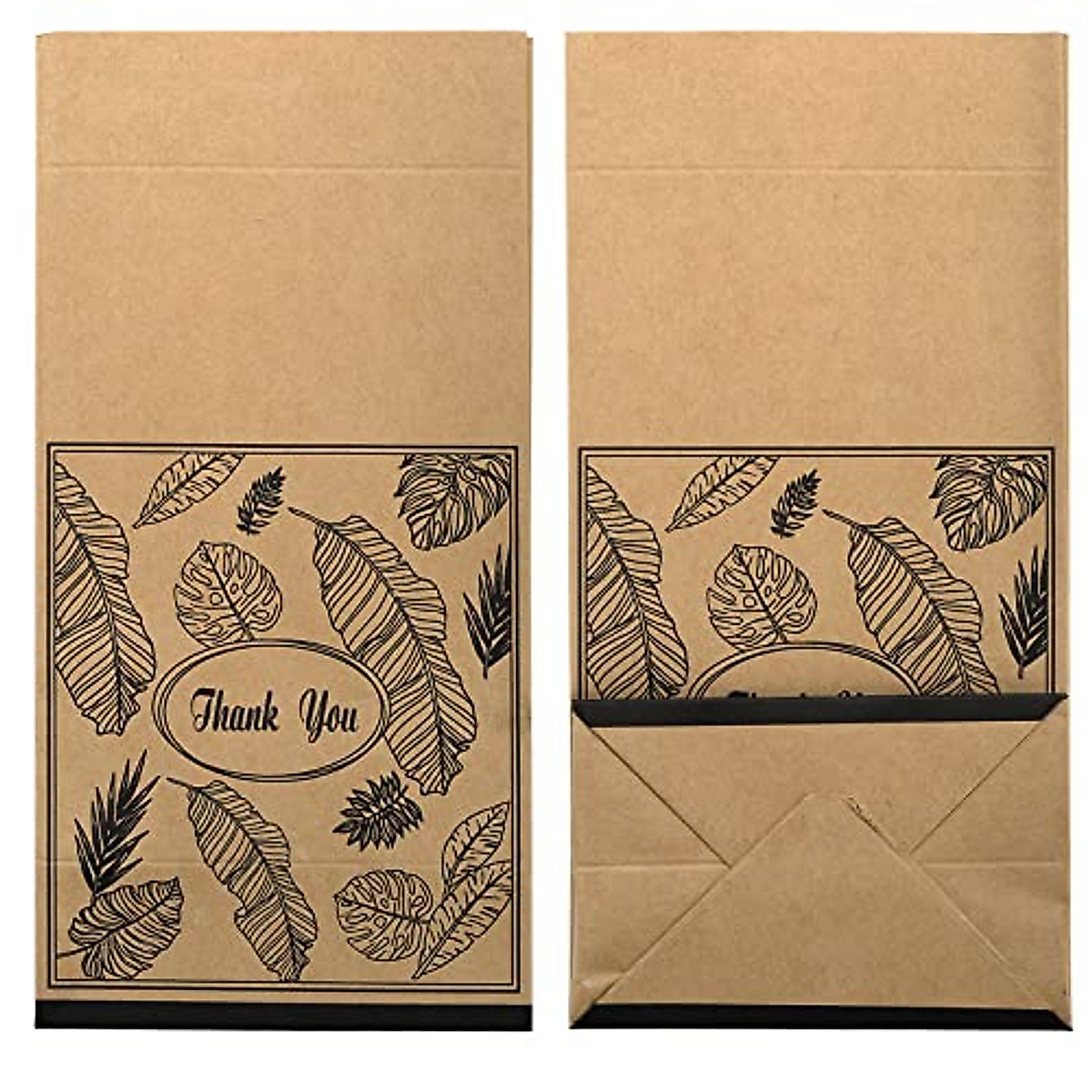 Yesland 200 Pcs Mini Brown Paper Bags, 3.5 x 2.25 x 7 Inch Thicken Paper Snack Bag Small Kraft Paper Treat Bags, Thank You Paper Cookie Sandwich Bags Bulk for Party Favor, 80 Bags and 120 Stickers