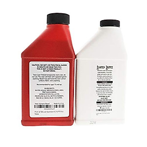 Fake Blood and Liquid Latex 16 Oz - Combo Kit - for Adults and Kids, Vampire Blood, Ideal for Artwork, Theater and Cosplays, 2 Full Pints
