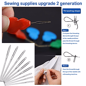 ORRDICE-9 PCS Large-Eye Blunt Needles, Stainless Steel Yarn Knitting Needles, Sewing Needles for Hand Sewing, Crafting Knitting Weaving Stringing Needles, Perfect for Finishing Off Crochet Projects