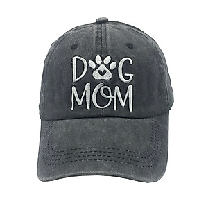 LOKIDVE Dog Mom Embroidered Baseball Cap Washed Cotton Denim Hat for Women