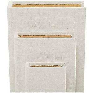 Deco 79 Modern Linen Rectangle Box, Set of 3 12", 9", 6"H, White