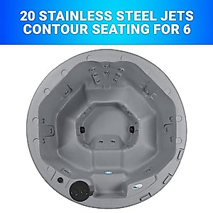 AquaLife Outback™ 5-6 Person 20-Jet Non-Lounger Hot Tub with LED Lighting and Insulated Cover