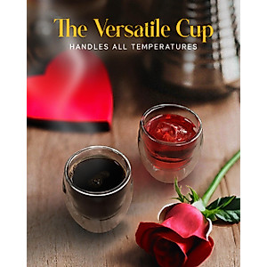 Kitchables Espresso Cups Set of 2, 2.7oz - Durable Double Walled Espresso Shot Glass - Expresso Shots Cup Compatible with Nespresso Machines - Demitasse Cups - Tasas De Café Expreso