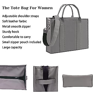 Tote Bag for Women, Leather Crossbody Bag, Handbag for travel, School and Party(Grey Medium)