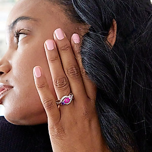 EVE'S ADDICTION Sterling Silver Personalized 3 Stone Infinity Simulated Birthstone Mother's Ring for Mother's Day (Sizes 7) - Custom Mother's Ring - Customized Gift for Her - Gifts for Mom