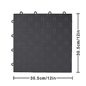 VEVOR Garage Floor, Durable Interlocking Floor Tiles, 50 Pack, Non-Slip Diamond Plate Garage Tiles, Support up to 55,000 lbs for Car Garage, Basements, Gyms, Repair Shops (12 x 12 inch, Graphite)