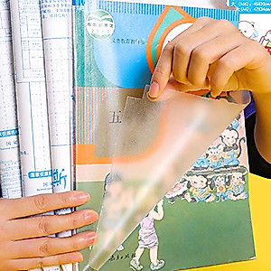 NUOBESTY 10pcs Plastic Book Covers Transparent Textbook Wraps Self Adhesive Waterproof Book Cove Protector